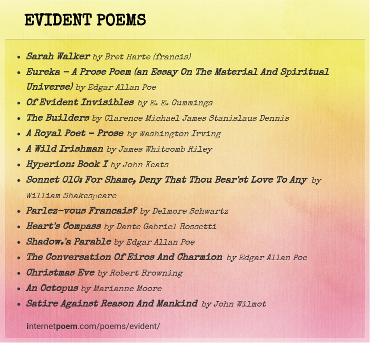 Evident Poems