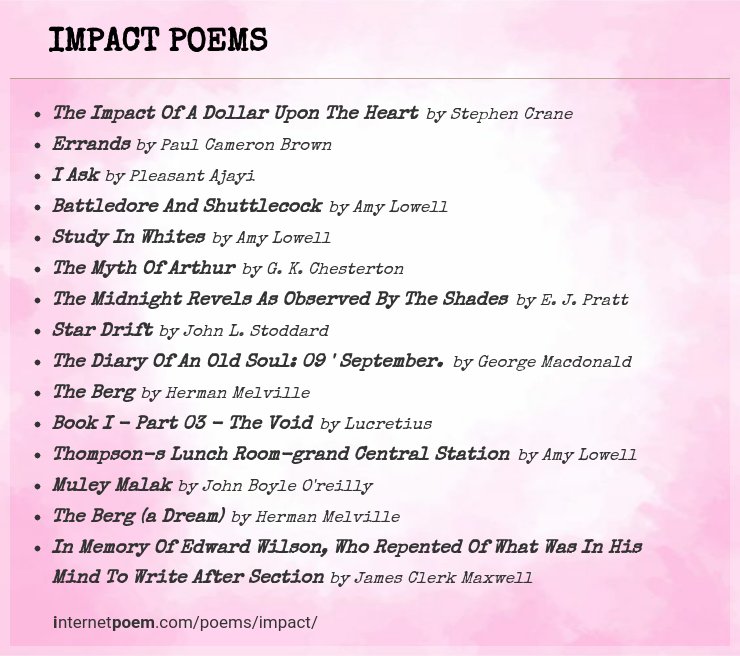 Impact Poems