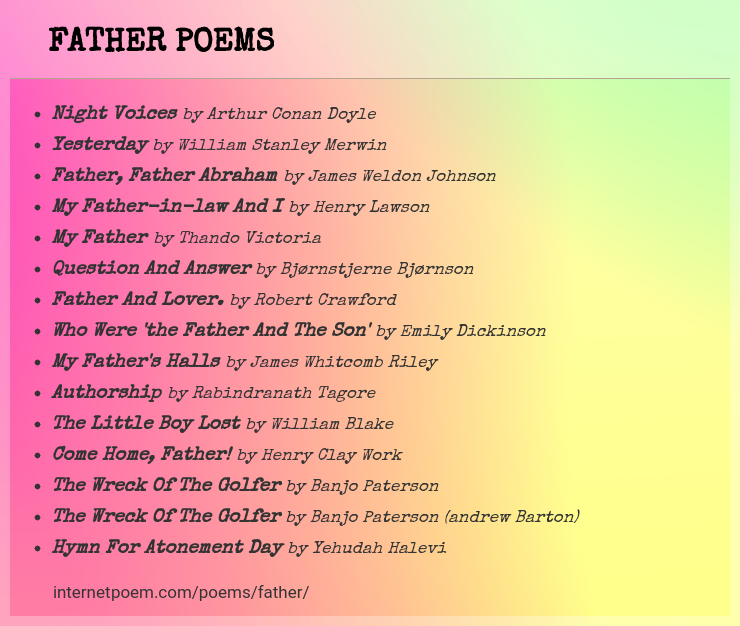 Father Poems