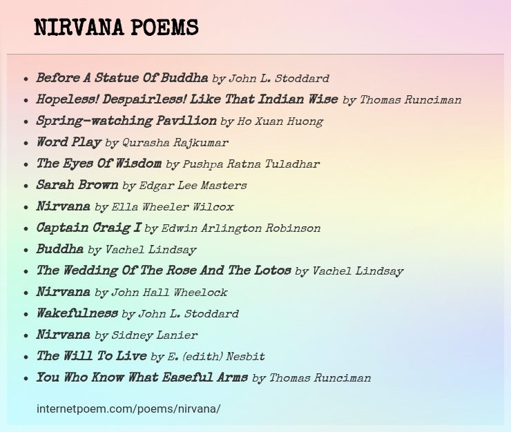 Nirvana Poems