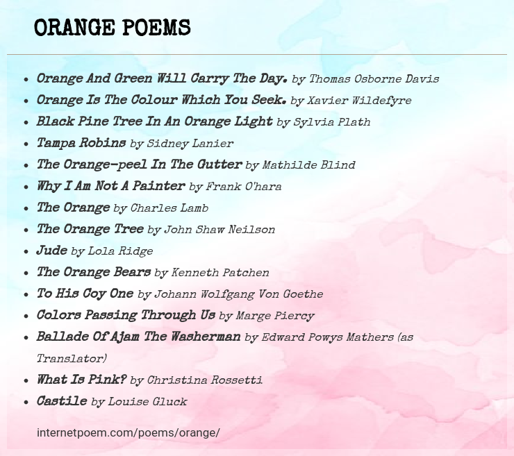 Orange Poems