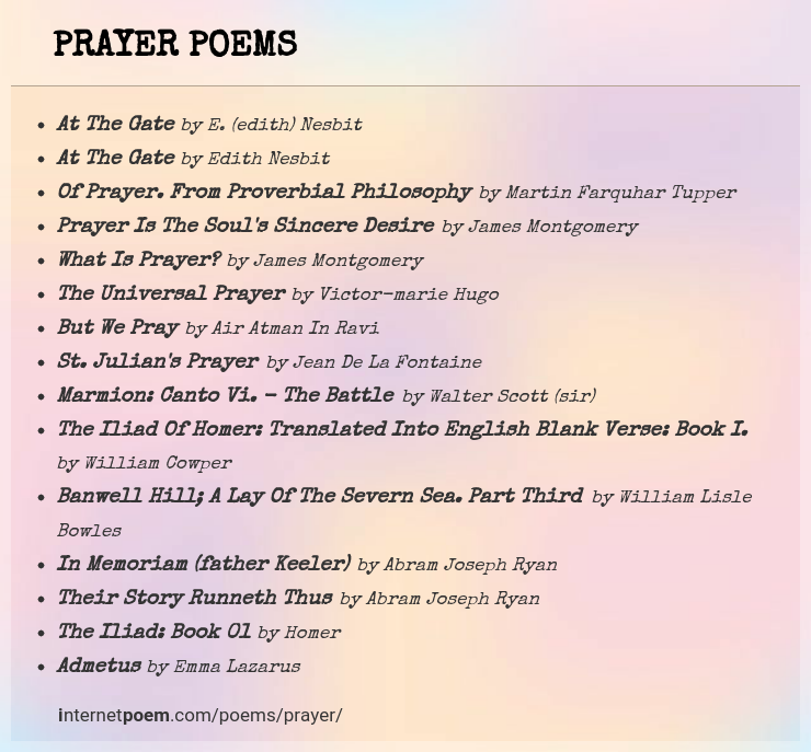 Prayer Poems