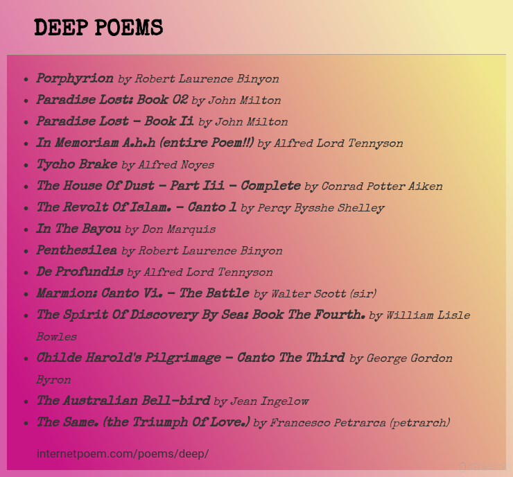 Deep Poems