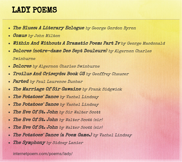 Lady Poems