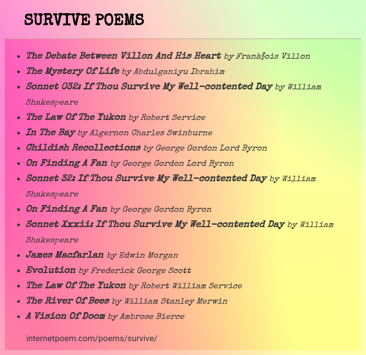 Survive Poems