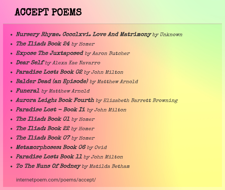 Accept Poems