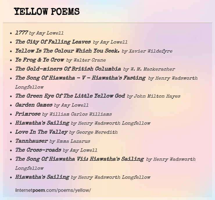 Yellow Poems