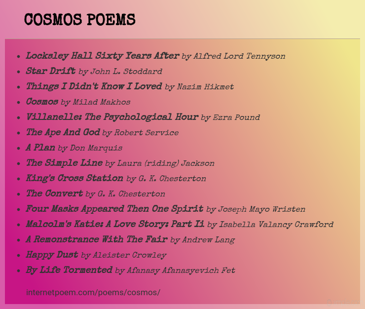 Cosmos Poems