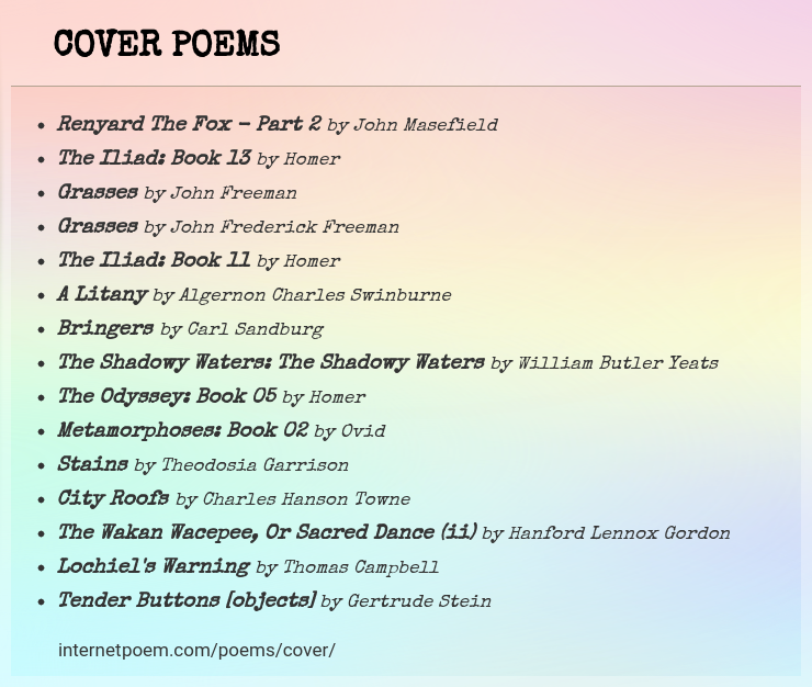 Cover Poems