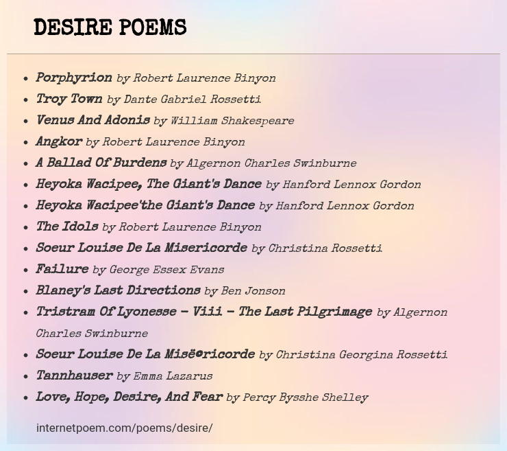 Desire Poems