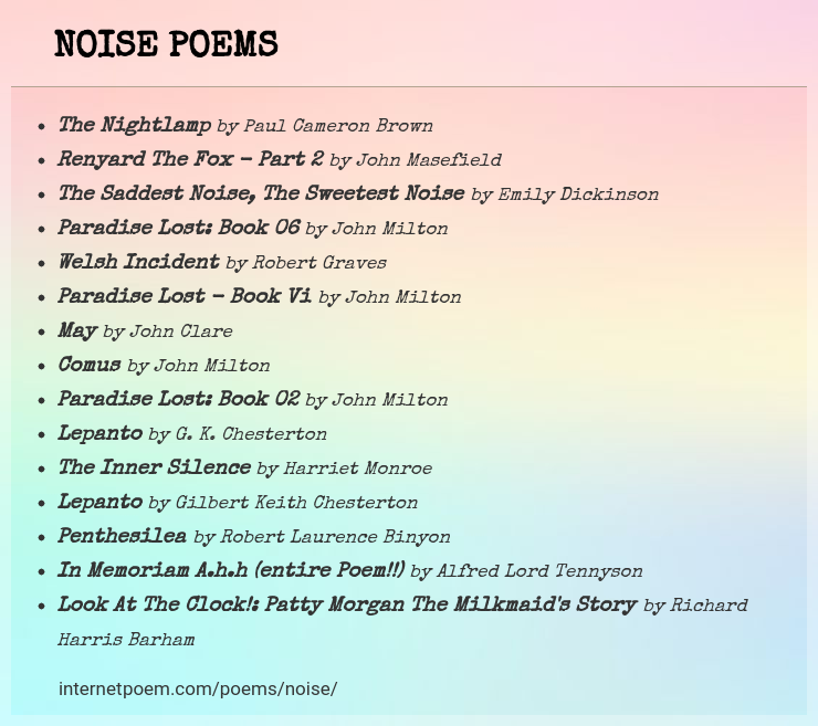 Noise Poems