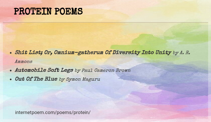 Protein Poems