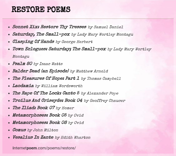 Restore Poems