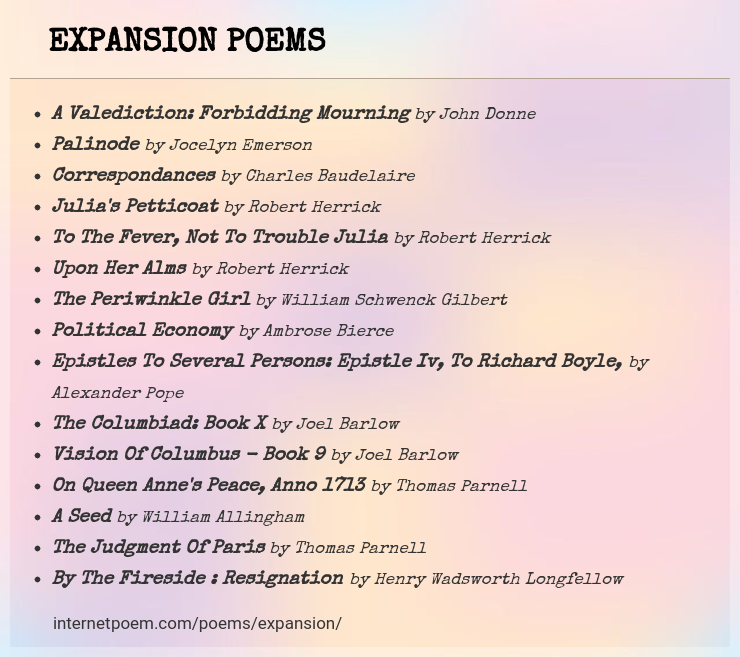 Expansion Poems